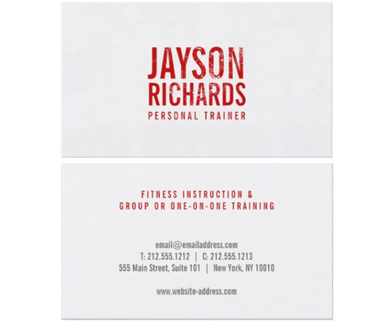 Personal trainer business cards examples to inspire your own