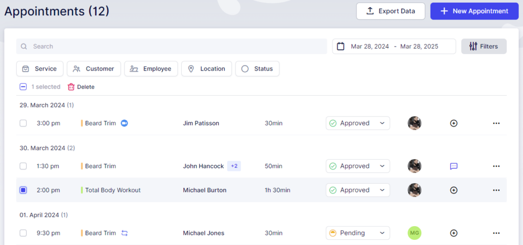 Managing Appointments - Trafft