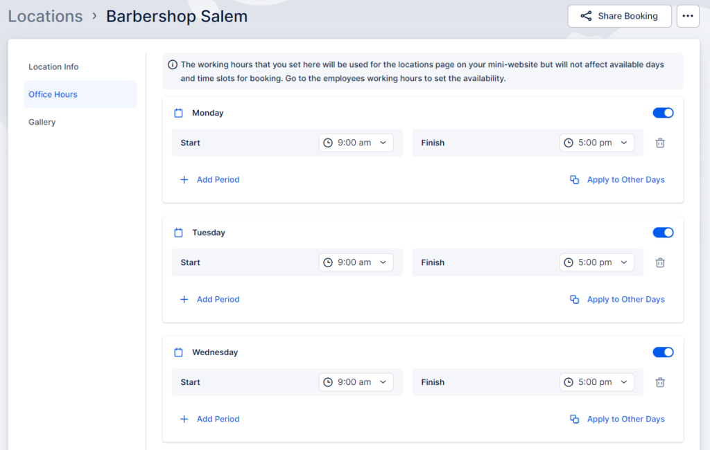 Multiple Locations - Trafft
