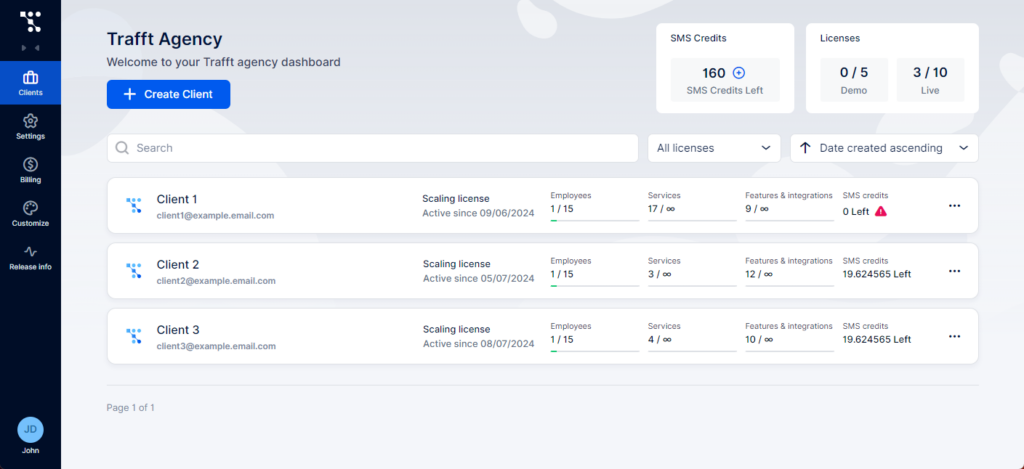 Agency Setup - Trafft