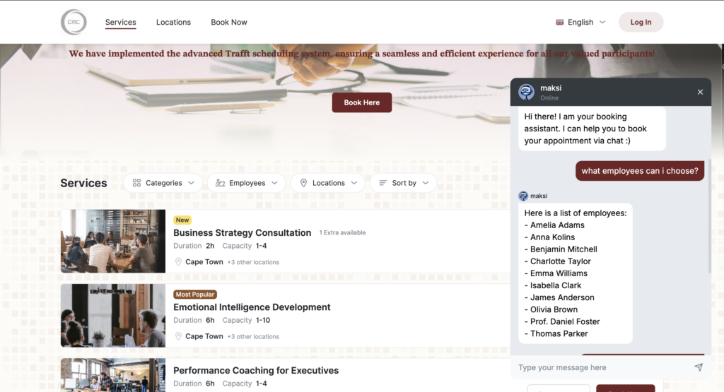Streamline Your Bookings with Trafft Chatbot